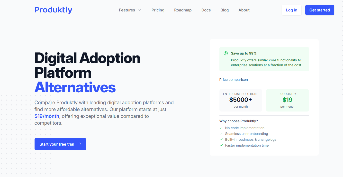 Digital Adoption Platform Alternatives | Produktly